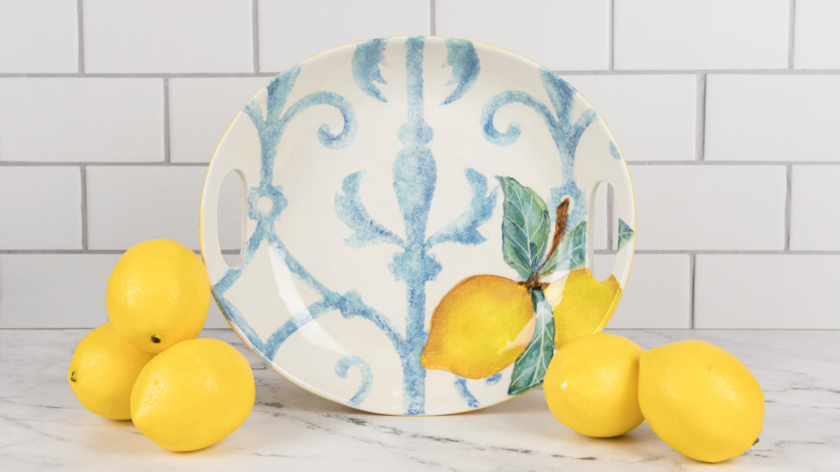 FILIGREE AND LEMONS PLATTER – River Craft Ceramics