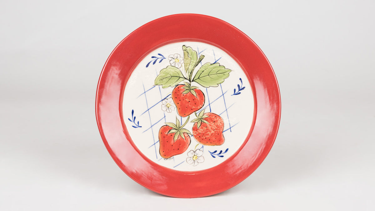 STRAWBERRY STONEWARE PLATE – River Craft Ceramics