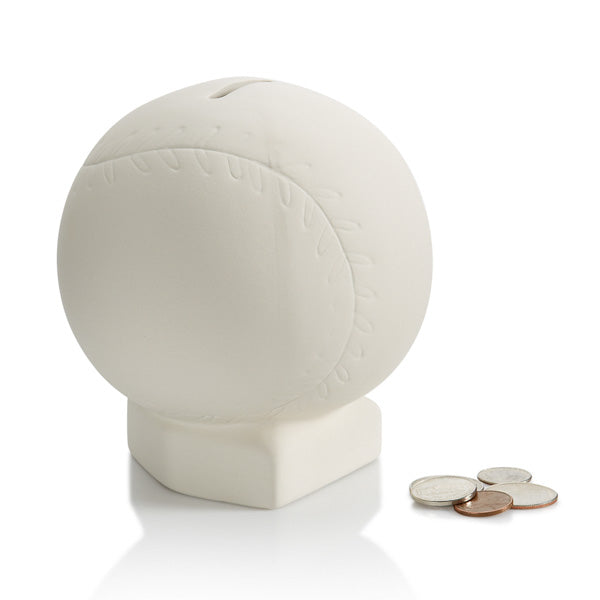 Baseball Bank with Stopper – River Craft Ceramics