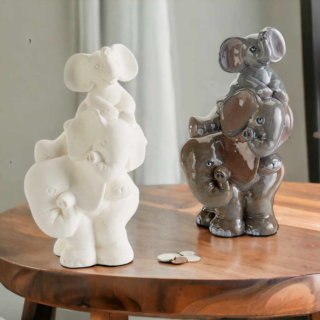 Stack of Elephants Bank – River Craft Ceramics