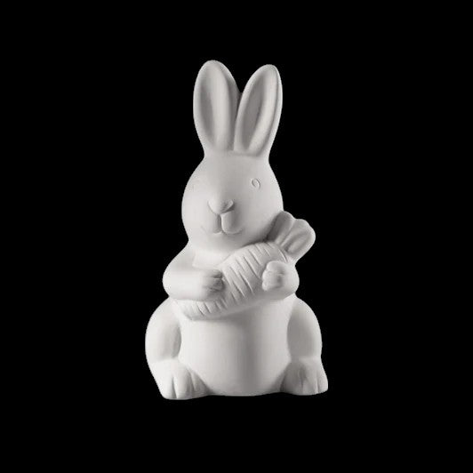 Hazel Bunny with Detailed Carrot – River Craft Ceramics