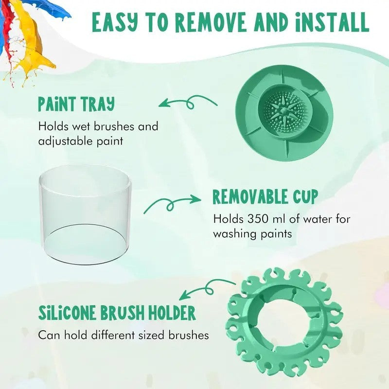 Paint Brush Cleaner, Silicone Brushes Holder and Painting Cups, Round ...