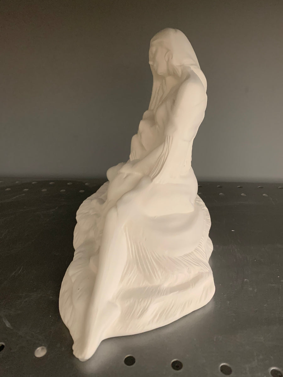 Native American Woman Holding Deer Fawn – River Craft Ceramics