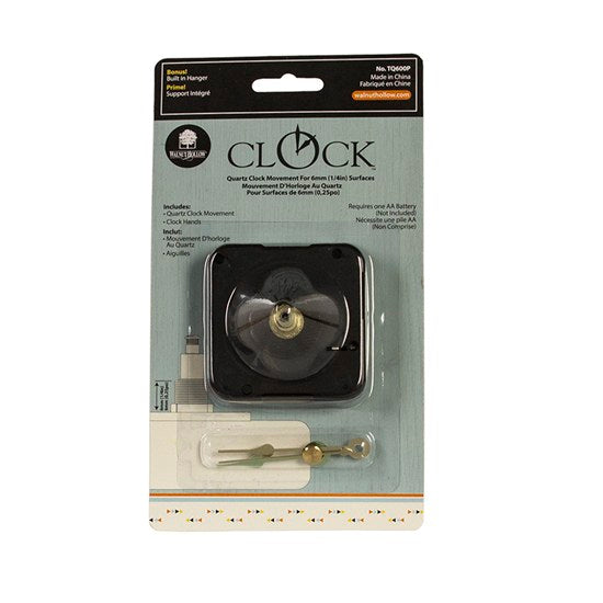 Walnut Hollow Clock Movement Kit - 1/4" and Hands – River Craft Ceramics