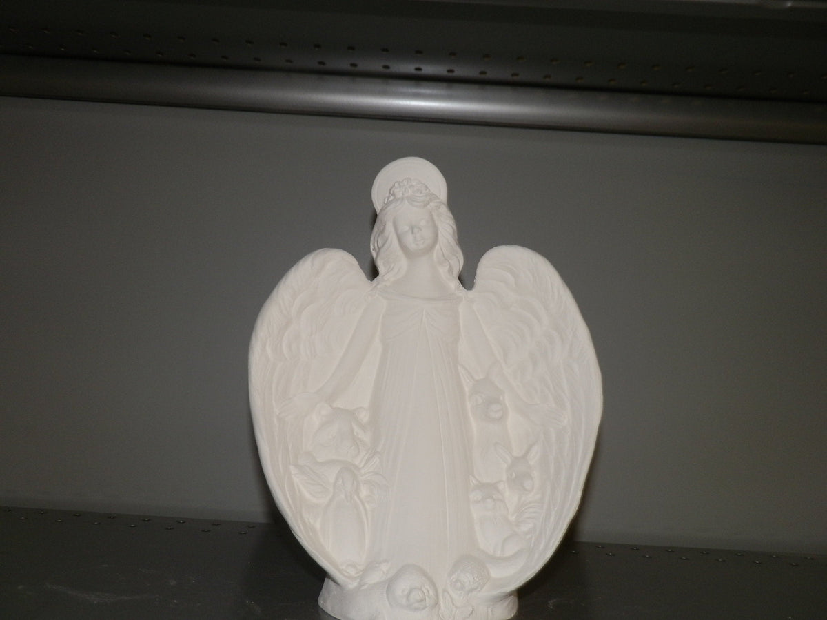 Wildlife ANGEL with Animals in Wings – River Craft Ceramics